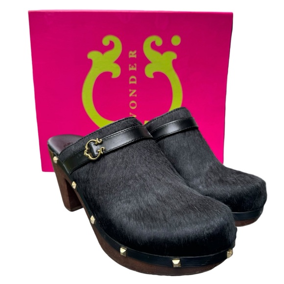C. Wonder | Shoes | C Wonder Black Pony Hair Clog With Gold Studs Size ...